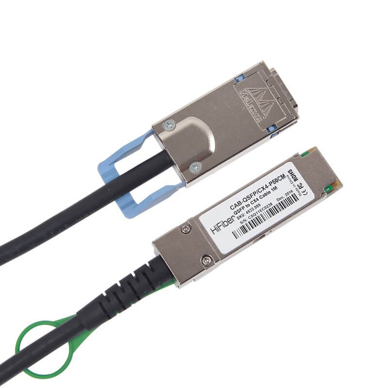 QSFP to CX4 DDR Cable 0.5M, Passive | QSFP CX4 | hybrid cable - HiFiber.com