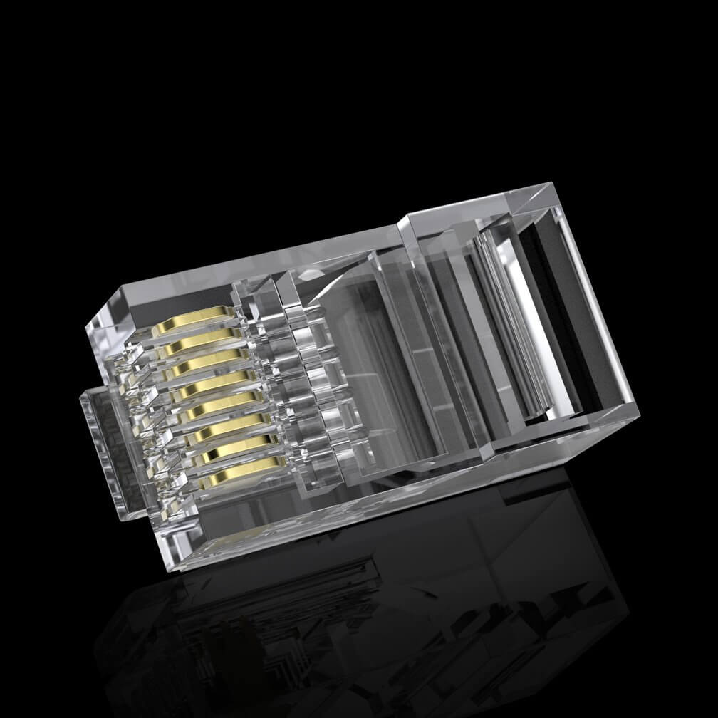 CAT6 RJ-45 UTP Connectors, RJ-45 Modular Plugs with flexible latch, 100 ...